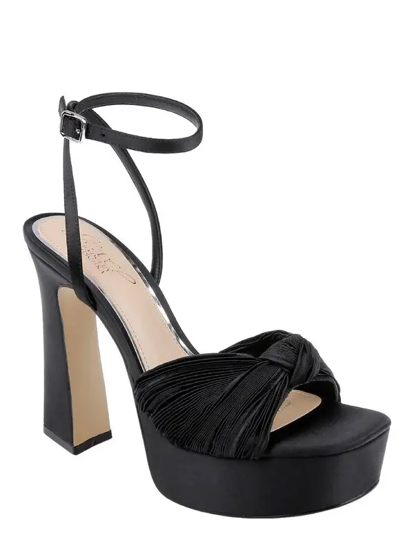 Badgley Mischka Icelynn Ankle Strap Platform Sandal - Black Fabric