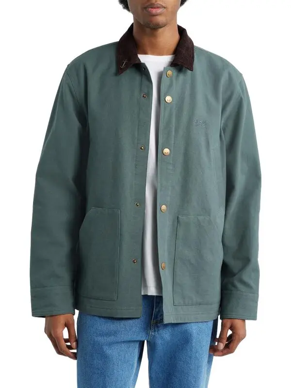 DARK SEAS Wrightwood Lined Cotton Canvas Barn Coat - Green