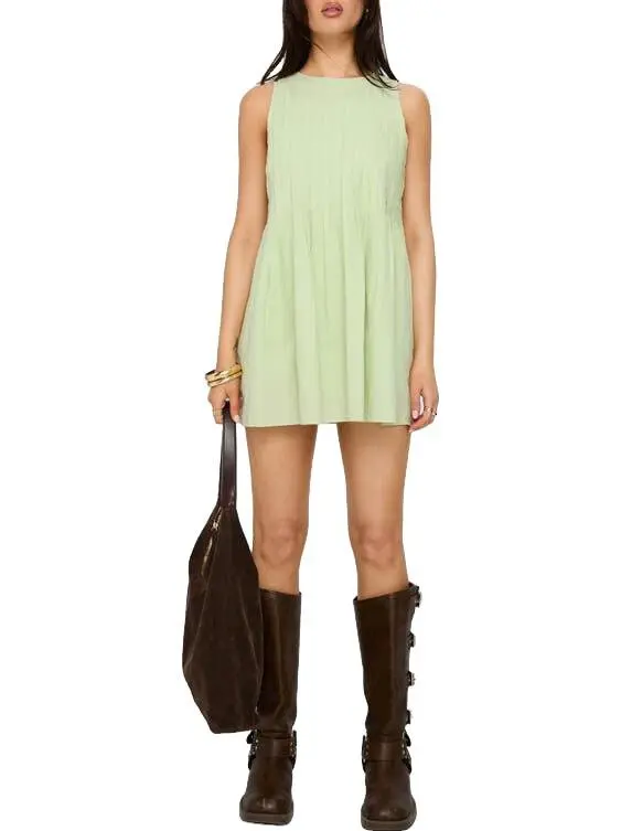Princess Polly Sleeveless Pleated Mini Dress - Matcha