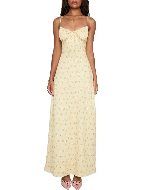 Princess Polly Floral Print Maxi Dress - Yellow Floral