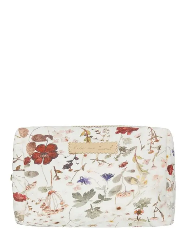 LILY AND LIONEL Linen Print Wash Bag - Floral Print