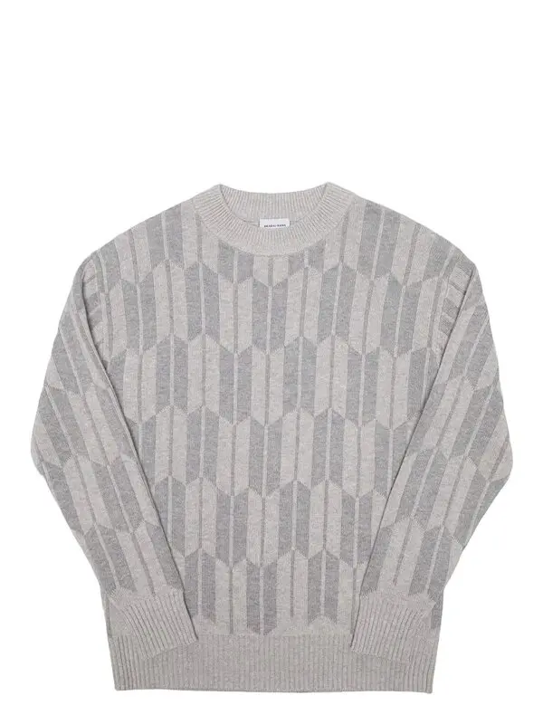 AKASHI-KAMA Arrow Pattern Crewneck Sweater - Grey