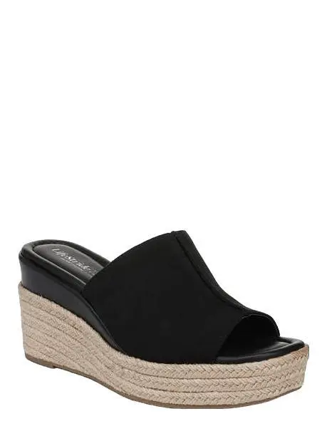 LIFESTRIDE Haute Espadrille Platform Wedge Slides - Black