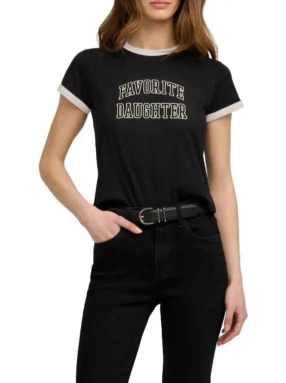 FAVORITE DAUGHTER Collegiate Classic Graphic T-shirt - Black/ivory