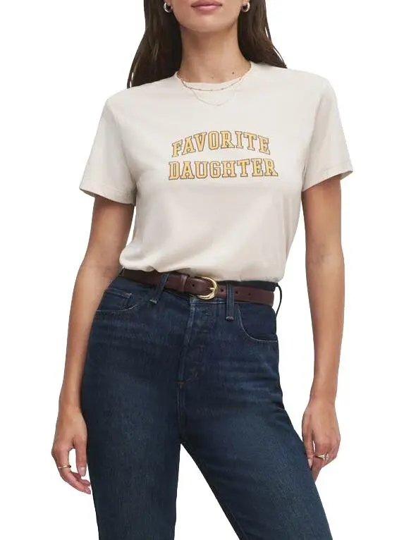 FAVORITE DAUGHTER Collegiate Classic Graphic T-shirt - Stone/dijon