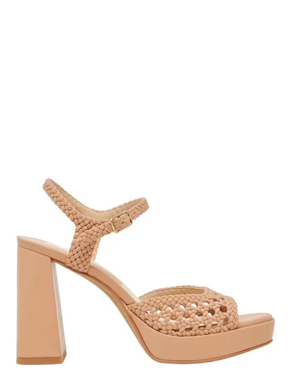 DOLCEVITA Peyten Platform Block Heel - Cafe Woven Stella