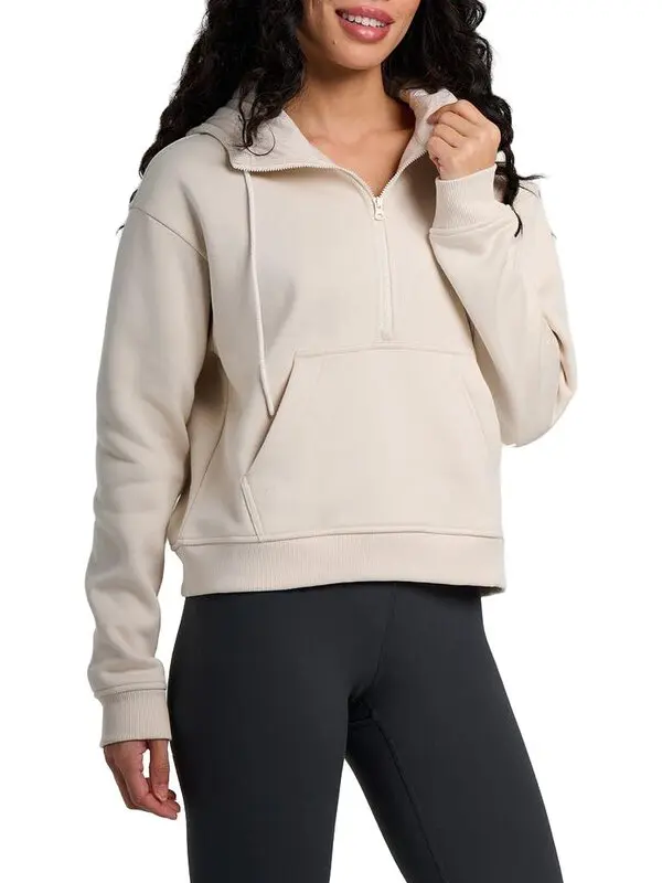 FREE FLY Fleece Half-zip Hoodie - Stone