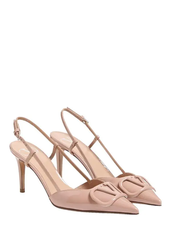 Valentino Garavani Vlogo Pointed Toe Slingback Pumps - Dusty Rose