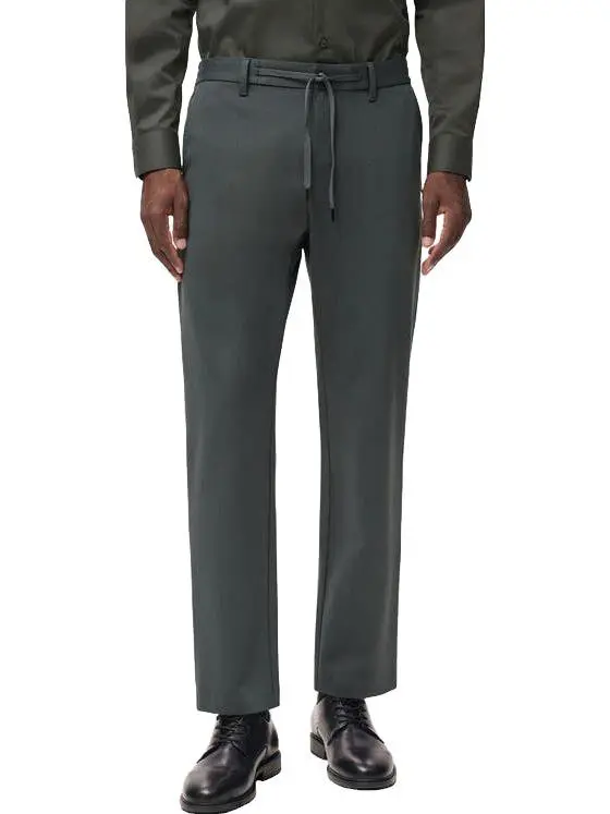 Mango Slim Fit Drawstring Trousers - Light/pastel Grey
