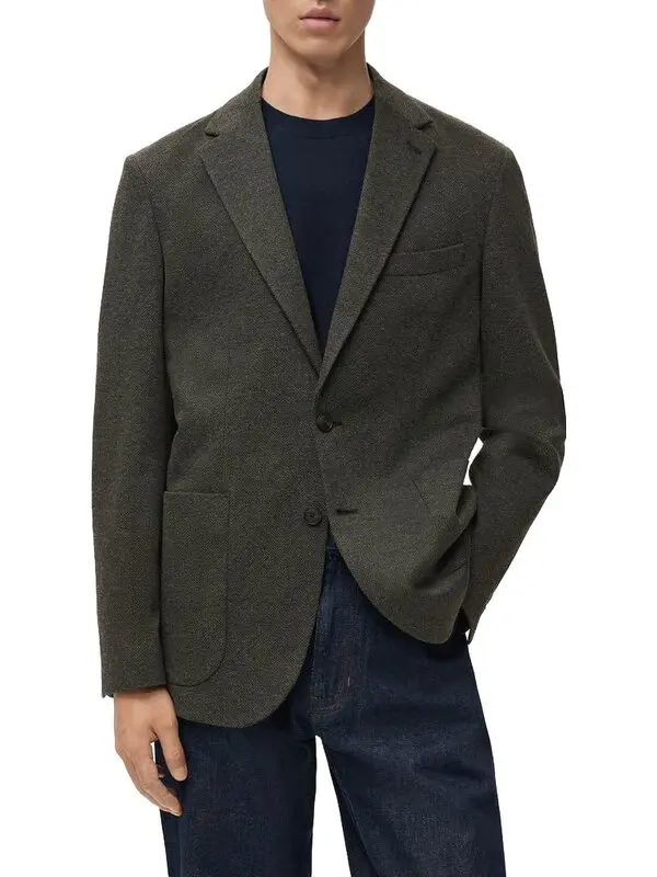 Mango Slim Fit Blazer - Grey