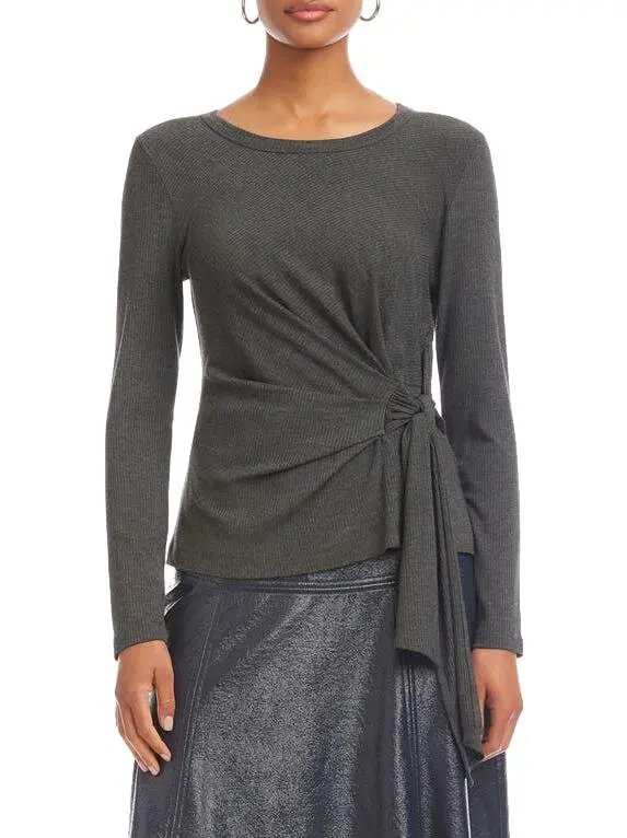 Fifteen Twenty Knit Top With Knot Detailing - Charcoal