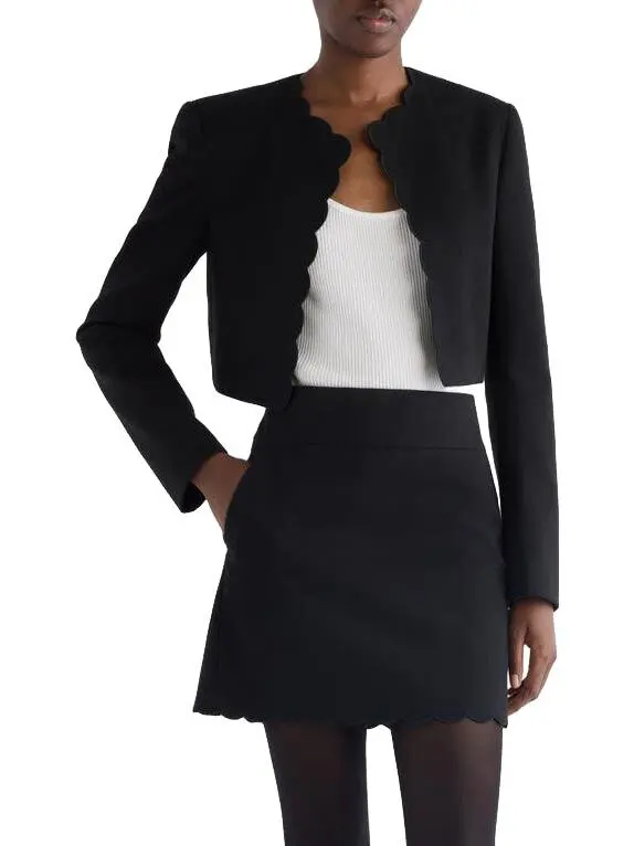 Chloé Scallop-edged Spencer Jacket - Black