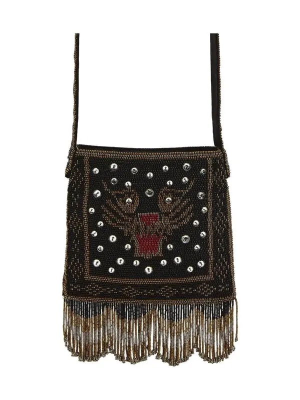 Valentino Garavani Small Nellcôte Le Chat Beaded Crossbody Bag - Black Multi