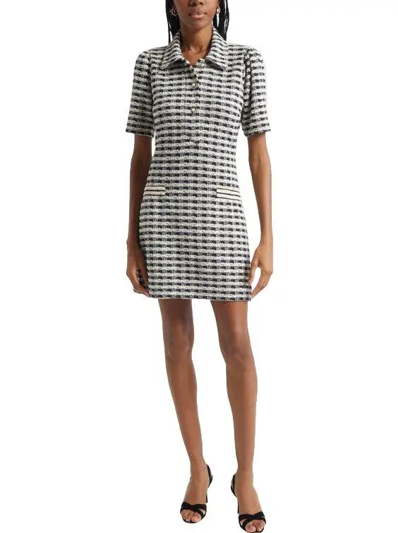 Ramy Brook Marcella Metallic Bouclé Minidress - Black Gingham