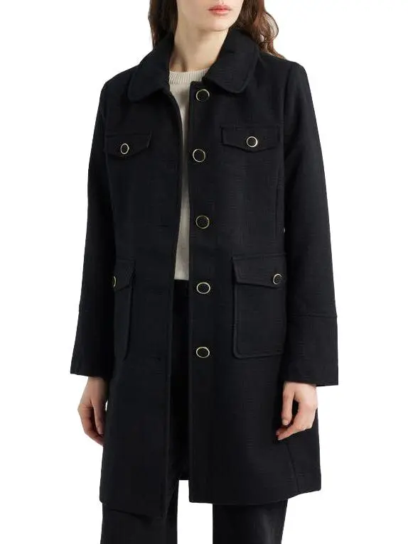 CECE DUPRAZ Longline Canvas Coat - Black