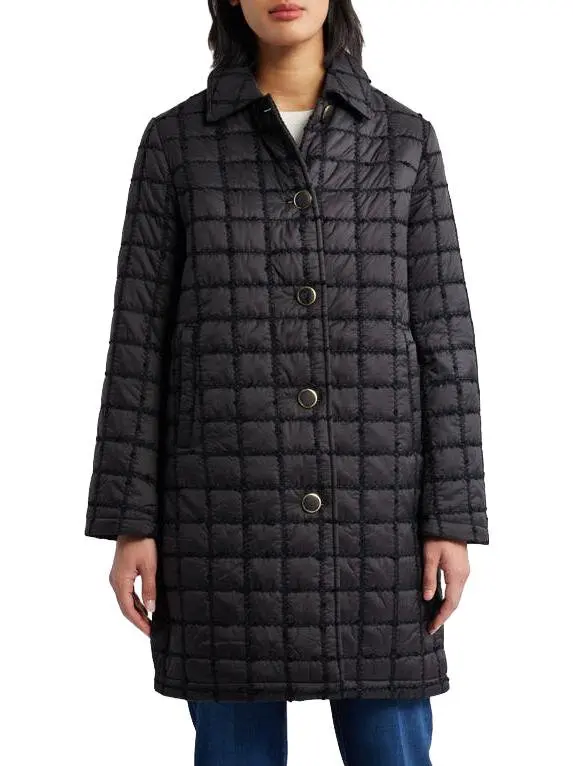 CECE DUPRAZ Boucle Quilted Longline Jacket - Black