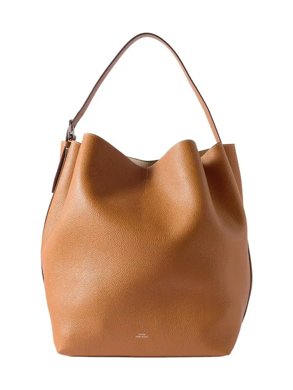 TOTEME Textured-leather Tote - Brown