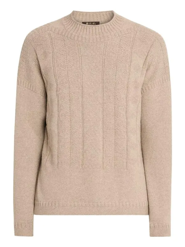 Loro Piana Tyne Cashmere Mock Neck Sweater - Beige