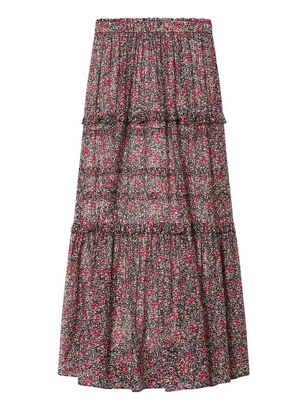MARANT ETOILE Volomia Floral Skirt - Crushed Berry
