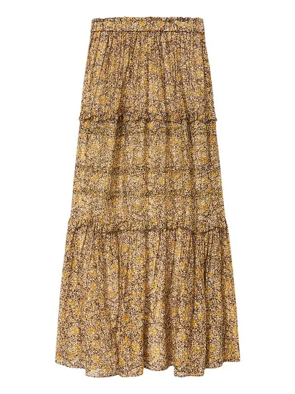 MARANT ETOILE Volomia Floral Skirt - Khaki