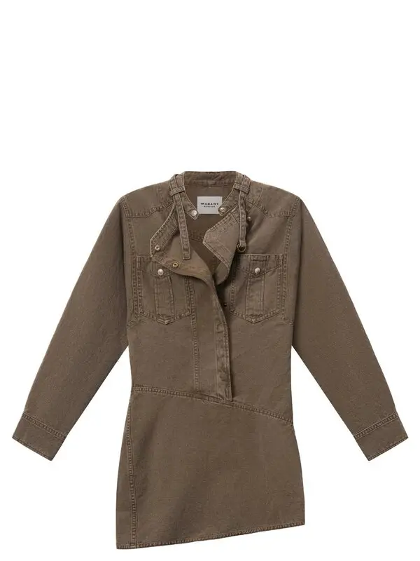 MARANT ETOILE Nouria Denim Shirt Dress - Dark Bronze