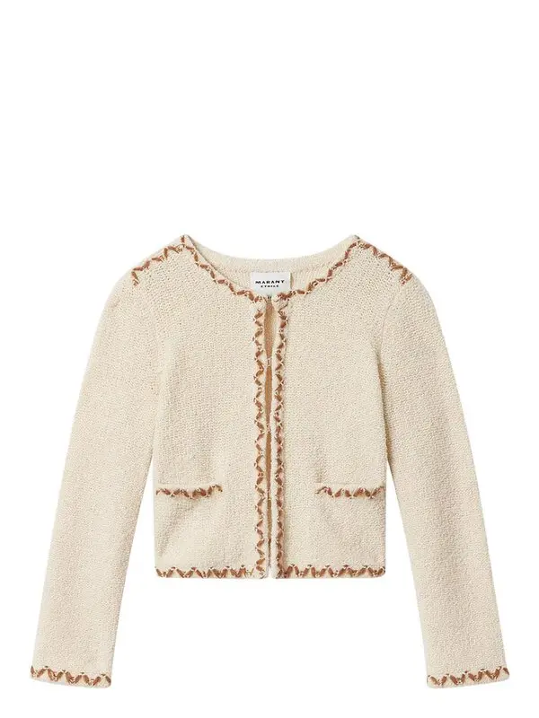 MARANT ETOILE Rochelle Tweed Cardigan - Ecru/bronze