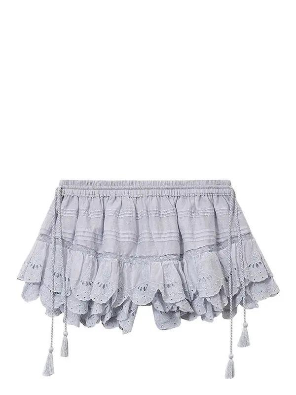MARANT ETOILE Puria Floral Lace Skort - Light Blue