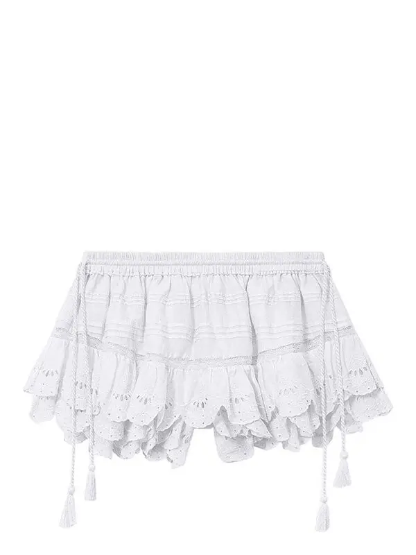MARANT ETOILE Puria Floral Lace Skort - White