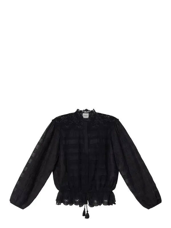 MARANT ETOILE Floral Lace Blouse - Black