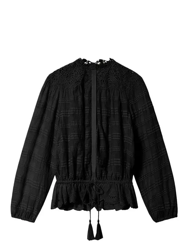 MARANT ETOILE Floral Lace Blouse - Black