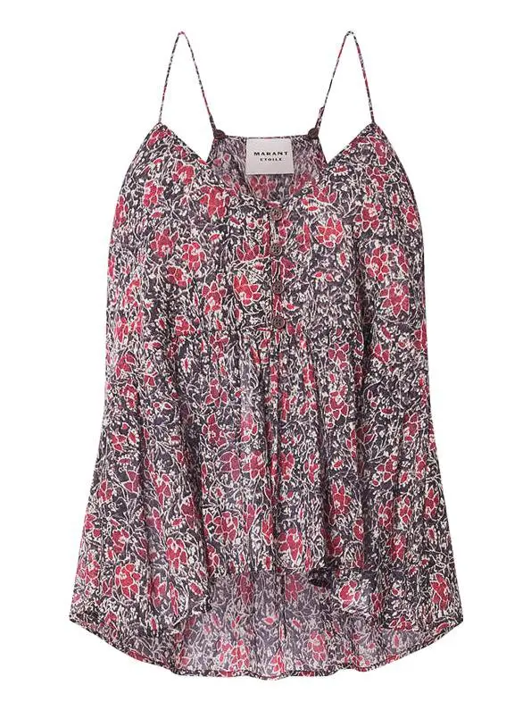 MARANT ETOILE Lirhetta Floral Print Top - Crushed Berry