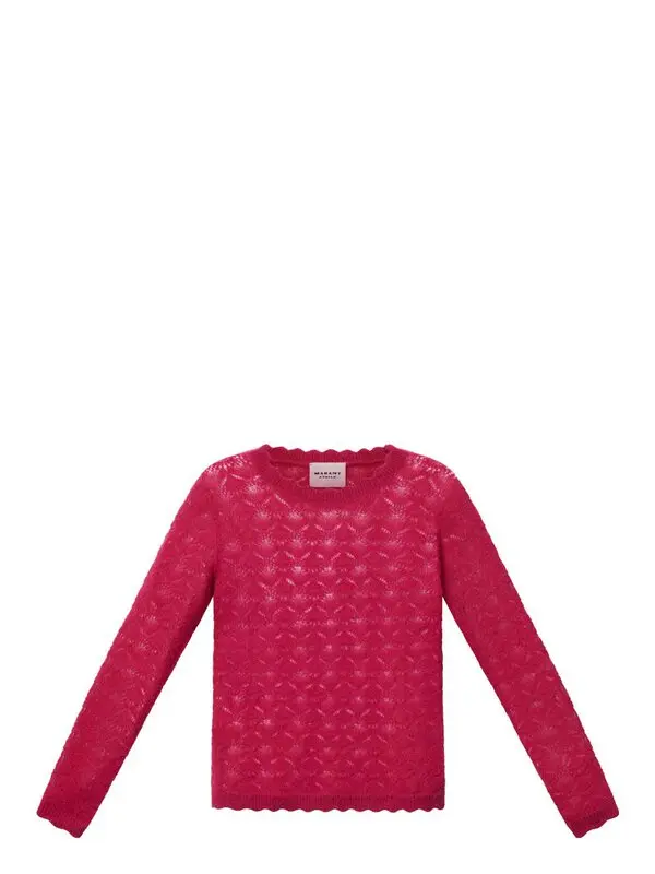 MARANT ETOILE Leonette Openwork Sweater - Fuchsia