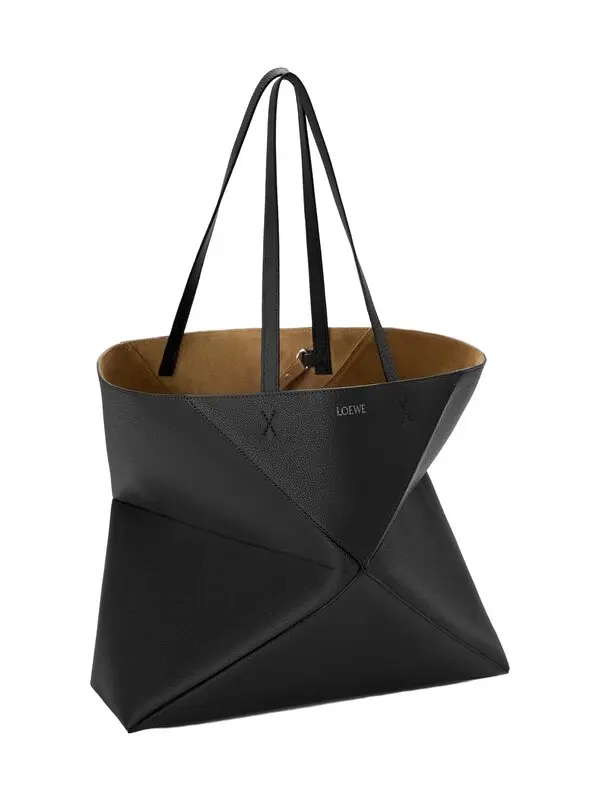 Loewe Large Horizontal Puzzle Fold Tote - Black