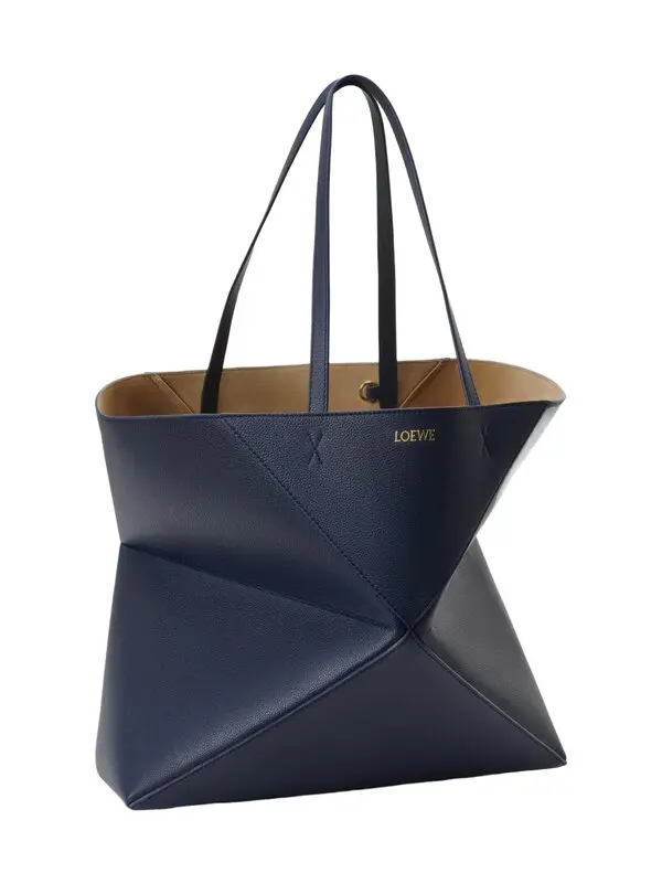 Loewe Large Horizontal Puzzle Fold Tote - Deep Navy