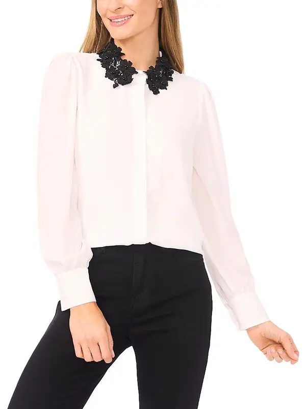 CECE DUPRAZ Lace Collar Blouse - New Ivory