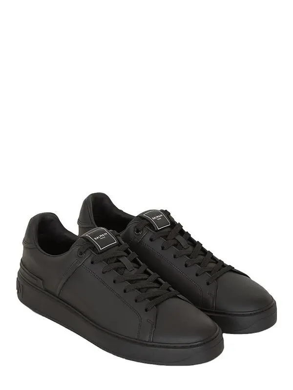 Balmain B-court Calfskin Trainers - Black