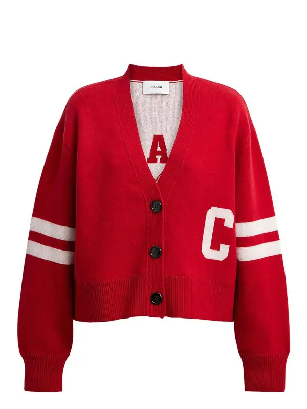 Coach Horse And Carriage Cropped Cardigan - Red