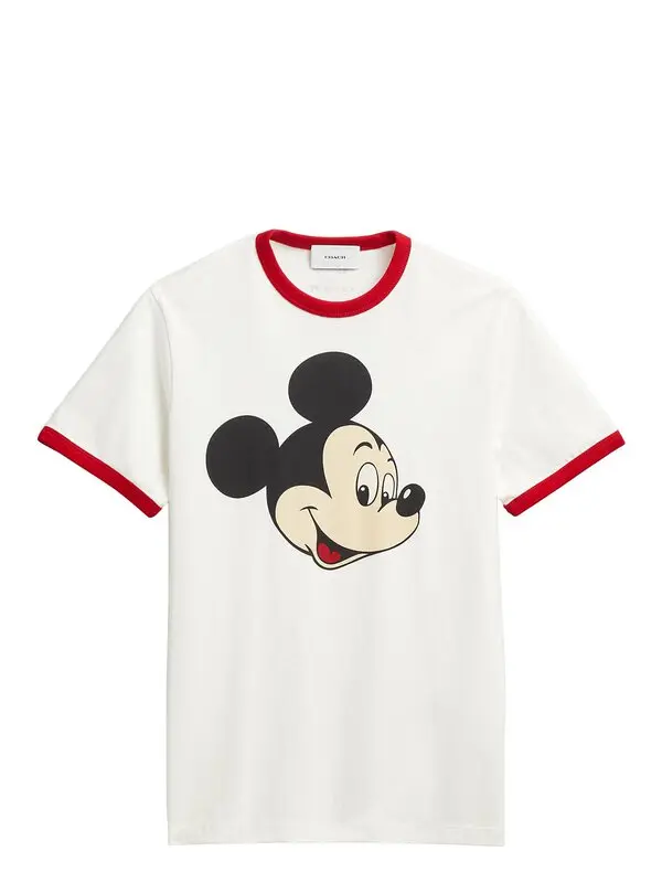 COACH Disney X Mickey Graphic Ringer T-shirt - White