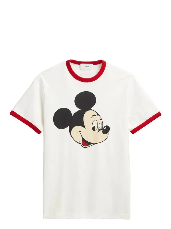 COACH Disney X Mickey Graphic Ringer T-shirt - White