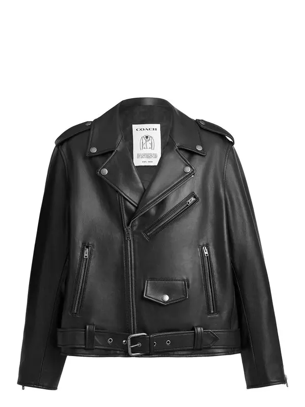 COACH Lightweight Moto Jacket - Black