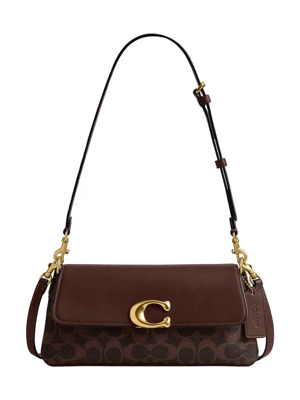 COACH® Jet Shoulder Bag In Signature Canvas - Brass/maple