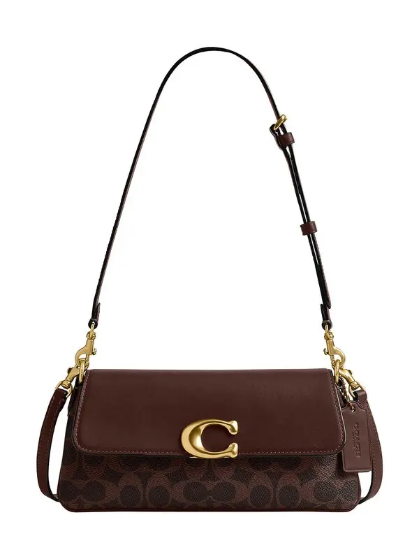 COACH Jet Shoulder Bag In Signature Canvas - Brass/maple