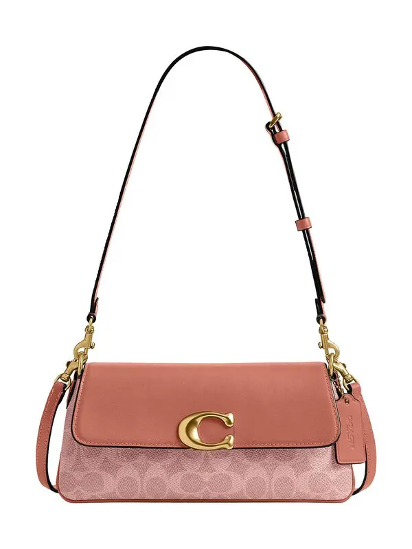 COACH Jet Shoulder Bag In Signature Canvas - Brass/melon Pink