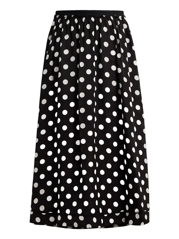 COACH Polka Dot Taffeta Maxi Skirt - Black/white