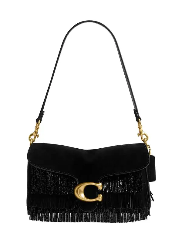 COACH® Tabby Shoulder Bag 26 With Crystal Beaded Fringe - Brass/black