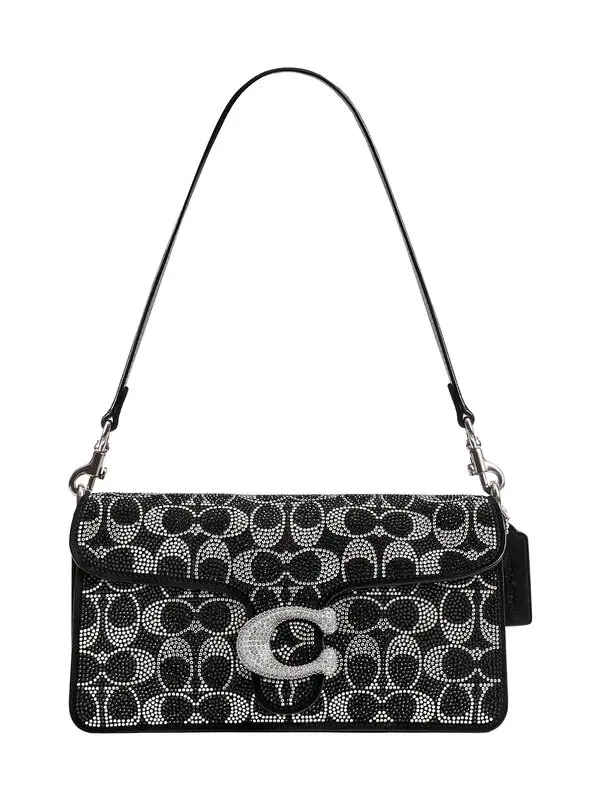 COACH Tabby Shoulder Bag 26 With Signature Beading - Silver/black