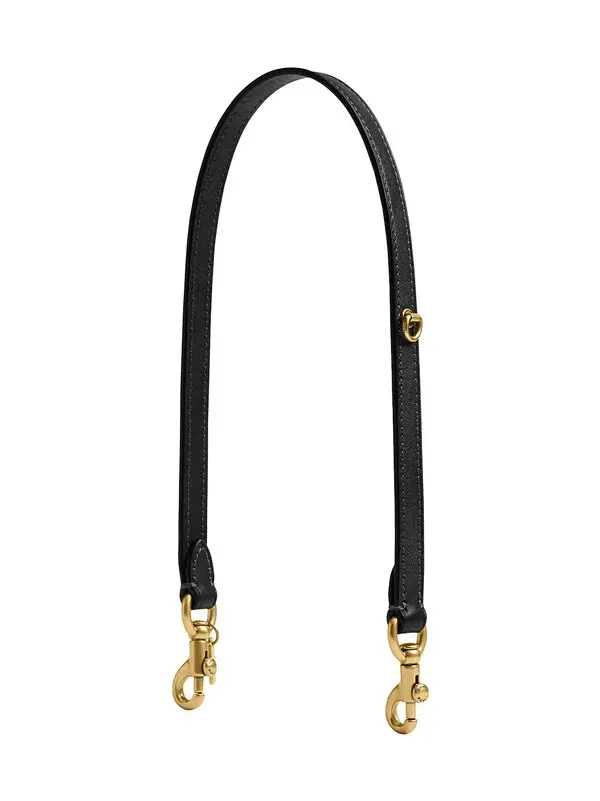 COACH Short Strap With D-ring - Brass/black