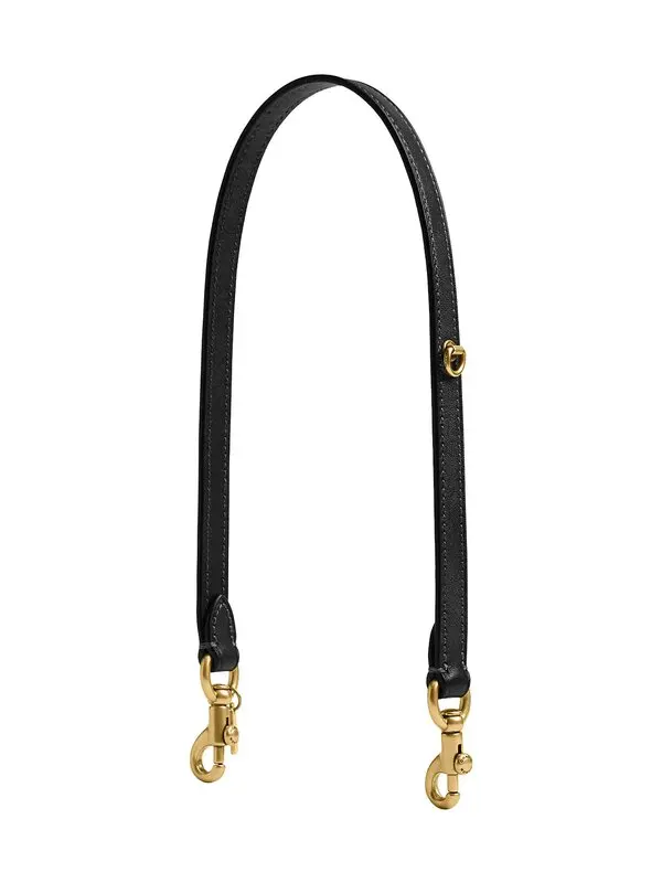 COACH Short Strap With D-ring - Brass/black