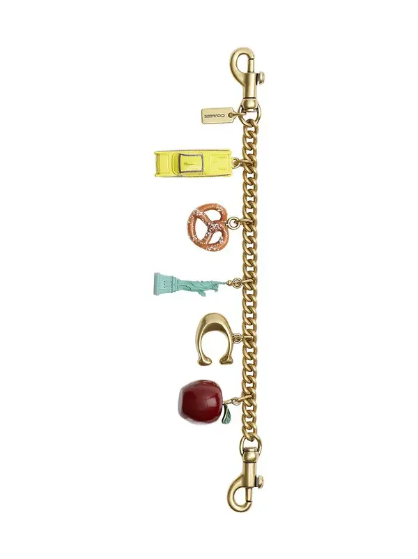COACH New York Motif Chain Bag Charm - Brass/multi