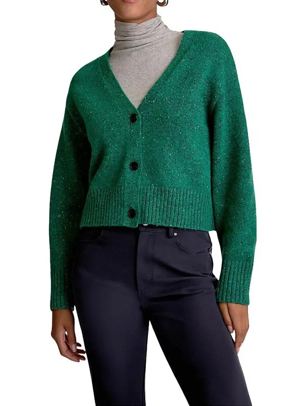 M.M.LAFLEUR Delina Confetti Wool Cardigan - Verdant